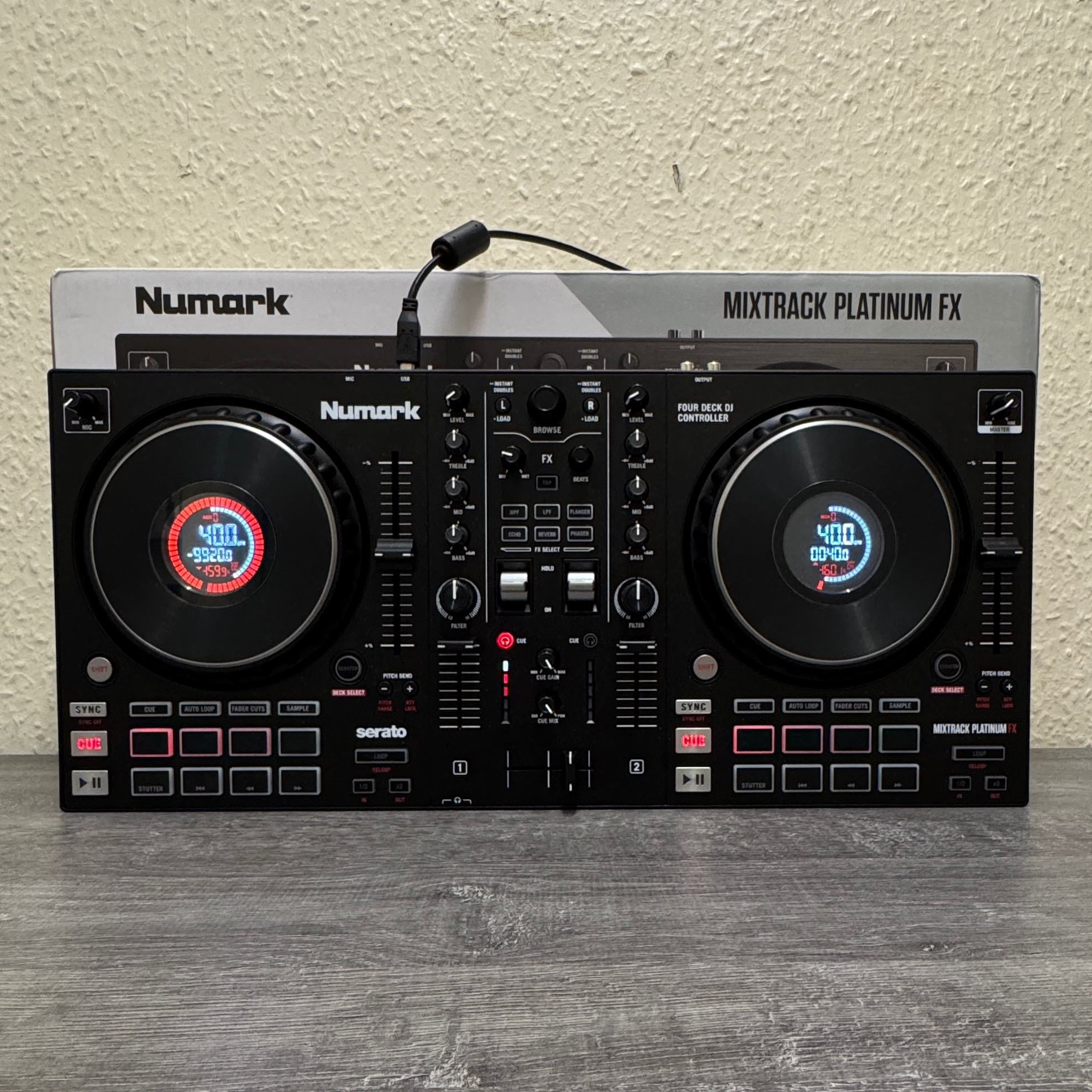 Pre-owned NUMARK MIXTRACK PLATINUM FX 4 DECK DJ CONTROLLER - Own4Less